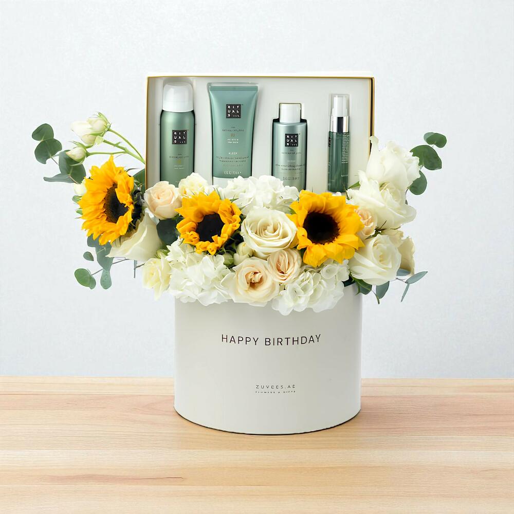 Sunflower Rituals Birthday Gift Box, Flowers Dubai, United Arab ...