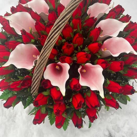 Красивая корзина из искусственных цветов, Flowers & Gifts Moscow, buy ...