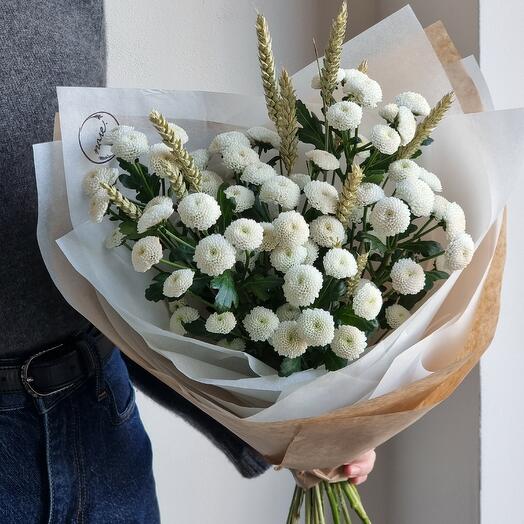 Букет из белых мини-хризантем (сантини), Flowers Yekaterinburg ...