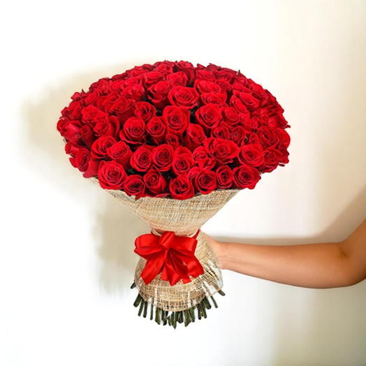 Classic 100 Red Roses Bouquet, Flowers Dubai, United Arab Emirates, buy ...