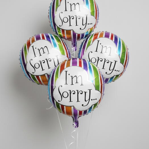 I am Sorry Round-Shaped Balloons – 4 Pieces Helium Balloons, Balloons ...
